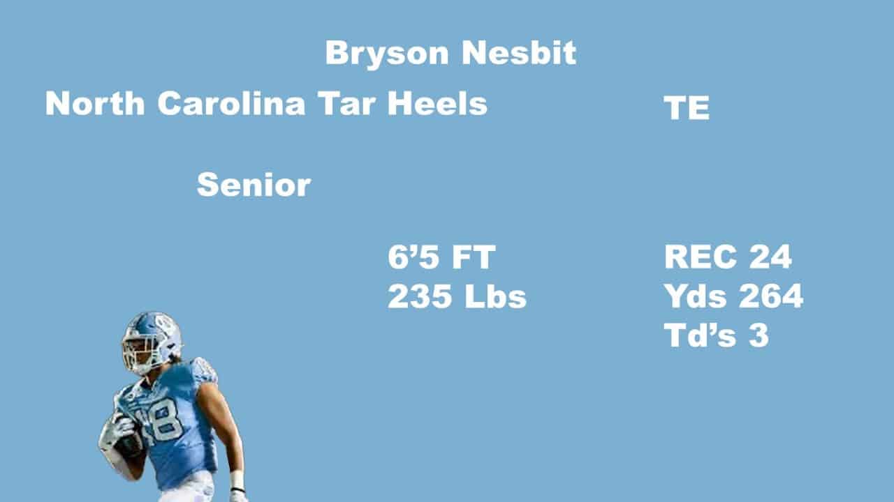 Bryson Nesbit North Carolina TE Emerges As Top NFL Draft Prospect For ...